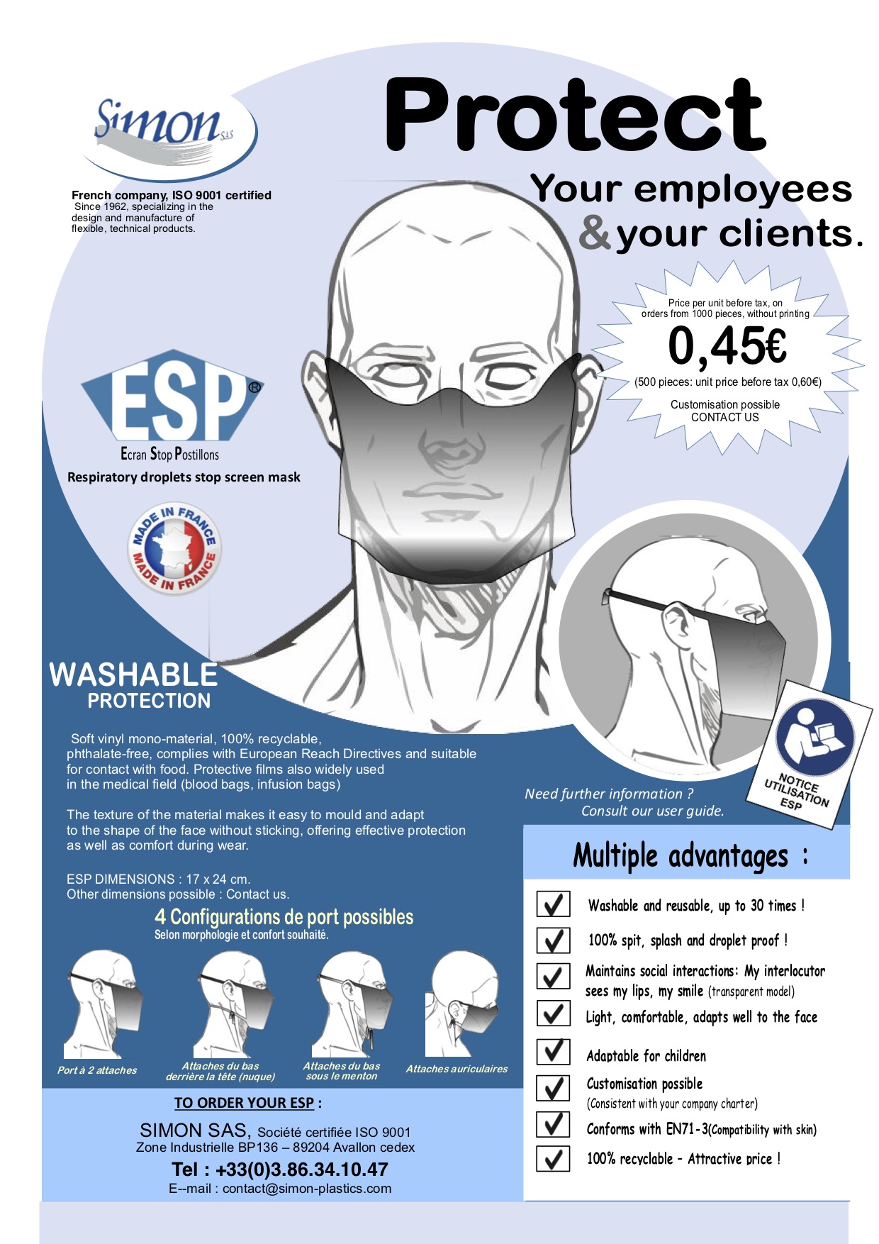 ESP : transparent protective mask presentation